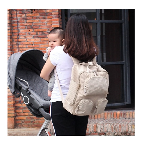 Bags | Beige Diaper Bag Backpack | Poshmark